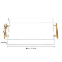 China High-Transparency Acrylic Tray with Solid Copper Handles - Waterproof & Stain-Resistant Decorative Storage Tray for sale