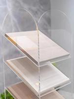 China Colorful Acrylic Magazine Display Rack Vertical Floor Standing Book Storage Shelf for sale