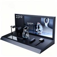 China Acrylic smart watch display stand with acrylic LED lights, high-end watch testing display stand with replaceable posters for sale