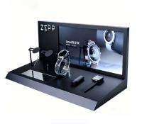 China Acrylic smart watch display stand with acrylic LED lights, high-end watch testing display stand with replaceable posters for sale