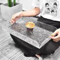 China Colored Acrylic Cake Serving Tray Transparent Dessert Display Tray For Party Wedding Table Decor for sale
