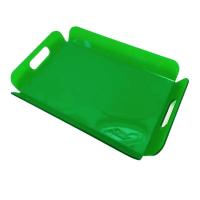 China Colored Acrylic Cake Serving Tray Transparent Dessert Display Tray For Party Wedding Table Decor for sale