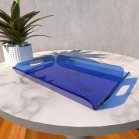 China Colored Acrylic Cake Serving Tray Transparent Dessert Display Tray For Party Wedding Table Decor for sale