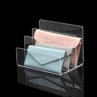 China Multi-layer sorting storage rack for desktop documents, books, magazines and comics, acrylic display stand for wallets and purses for sale