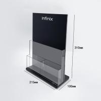 China Two-Tier Acrylic Brochure Display Stand, A4 Leaflet & Color Flyer Storage Rack for Countertops of Mobile Phone Stores and Business Halls for sale