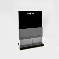 China Two-Tier Acrylic Brochure Display Stand, A4 Leaflet & Color Flyer Storage Rack for Countertops of Mobile Phone Stores and Business Halls for sale