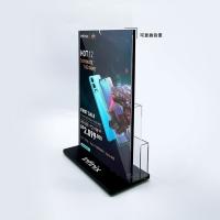 China Two-Tier Acrylic Brochure Display Stand, A4 Leaflet & Color Flyer Storage Rack for Countertops of Mobile Phone Stores and Business Halls for sale