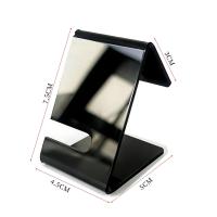 China Single Watch Display Stand, Matte Black Acrylic Wristwatch Holder Rack, L-Shape Cutout Watch Showcase for Watch Shop, Jewelry Retail Counter Photography Props for sale