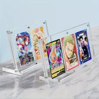 China Grid 3 Grid Magnetic Acrylic Card Display Brick, Clear Trading Card Display Stand for PTCG, Anime Collectible Cards for sale
