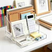 China Custom Multi-Functional Transparent Acrylic Desktop Document Organizer for Cross-Border Use, Suitable for Sorting Envelopes, Letters and Papers for sale