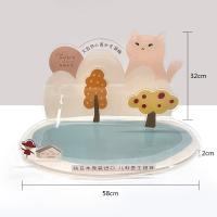 China Pediatric Doctor Recommended 5mm Thick Clear Acrylic Display Riser, Non-Toxic Safe Acrylic Stand for Baby Kids Products, Custom UV Printing Logo Counter Display Rack for sale