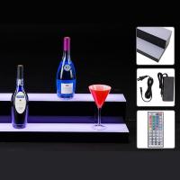 China 3-Tier Acrylic Wine Rack with LED Remote Control Lighted Wine Base, Bar & Nightclub Supplies, KTV Liquor Display Stand for sale