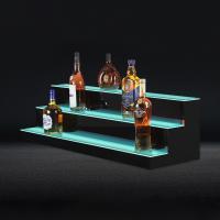 China 3-Tier Acrylic Wine Rack with LED Remote Control Lighted Wine Base, Bar & Nightclub Supplies, KTV Liquor Display Stand for sale