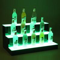 China 3-Tier Acrylic Wine Rack with LED Remote Control Lighted Wine Base, Bar & Nightclub Supplies, KTV Liquor Display Stand for sale