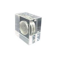 China Transparent Acrylic Display Case for Commemorative Coins, CNC High-Gloss Grooved Square Frame with Strong Magnets for Medals and Commemorative Coins for sale