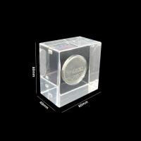 China Transparent Acrylic Display Case for Commemorative Coins, CNC High-Gloss Grooved Square Frame with Strong Magnets for Medals and Commemorative Coins for sale