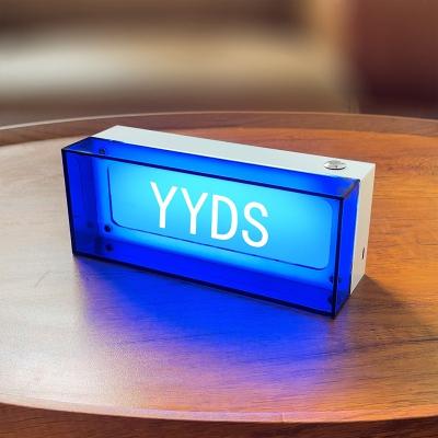 China Magnetic replaceable cover acrylic desktop mini light box, USB rechargeable business sign atmosphere lamp for bars for sale