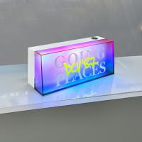 China Magnetic replaceable cover acrylic desktop mini light box, USB rechargeable business sign atmosphere lamp for bars for sale