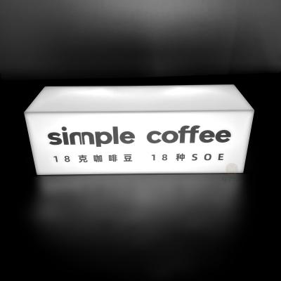 China Square frameless all-acrylic illuminated LED light box sign, wired-free, suspendable white advertising display for sale