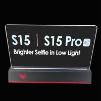 China Custom Illuminated Table Card Desktop Advertising Acrylic Logo Promotion LED Standee with USB Port for Indoor Display for sale