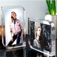 China Cross-border acrylic magnetic photo frames, strong magnetic A4 wedding photo plexiglass frames, acrylic crystal photo frames for sale