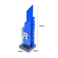 China Custom gradient laminated blue tech-style acrylic trophy with hollow-out lettering featuring circuit patterns, desktop honor medal suitable for esports events and award ceremonies of tech enterprises for sale