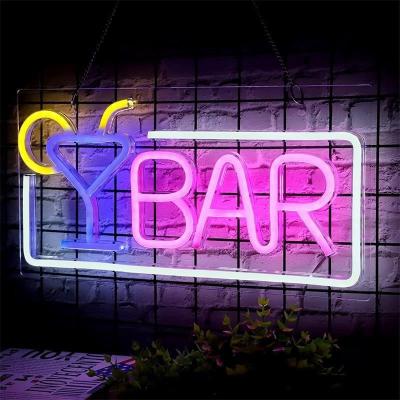 China Custom LED Light Sign Illuminated Signage with Neon Wall Decor for Bars and Restaurants for sale