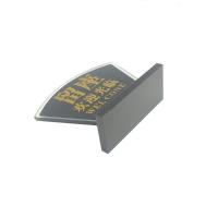 China Custom Fan-Shaped Black Acrylic Table Tent with Gold Printing, Semi-Circular Reserved Seat Welcome Sign Stand for Hotel & Restauran for sale