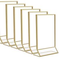 China Pull-out transparent table tent with acrylic gold border for Amazon cross-border desktop advertisement display, used for menus and price lists for sale