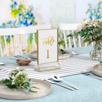 China Pull-out transparent table tent with acrylic gold border for Amazon cross-border desktop advertisement display, used for menus and price lists for sale