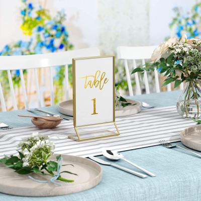 China Pull-out transparent table tent with acrylic gold border for Amazon cross-border desktop advertisement display, used for menus and price lists for sale