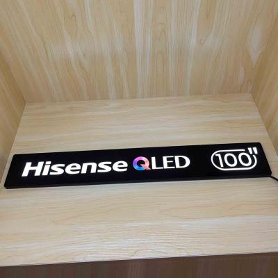 China Ultra-Thin Acrylic LED Light Sign, USB Powered Mini Backlit Logo Display for TV Showroom, Custom Hollow Illuminated Counter Sign for sale