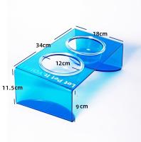 China Elevated Clear Acrylic Feeding Stand for Cat Bowls, Neck Protection Food & Water Bowl Holder for Dogs, Acrylic Pet Bowl Stand for sale