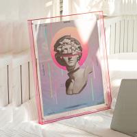 China Ins-style acrylic photo frame stand, transparent & colorful square picture frame, DIY photo and poster mounting frame for wall hanging for sale