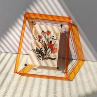 China Ins-style acrylic photo frame stand, transparent & colorful square picture frame, DIY photo and poster mounting frame for wall hanging for sale