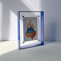 China Ins-style acrylic photo frame stand, transparent & colorful square picture frame, DIY photo and poster mounting frame for wall hanging for sale
