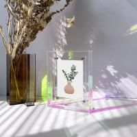 China Ins-style acrylic photo frame stand, transparent & colorful square picture frame, DIY photo and poster mounting frame for wall hanging for sale