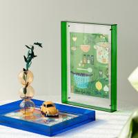 China Ins-style acrylic photo frame stand, transparent & colorful square picture frame, DIY photo and poster mounting frame for wall hanging for sale