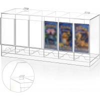 China 6-Grid Acrylic Pokémon Booster Pack Display Rack, Trading Card Booster Storage Organizer with Dust Cover Lid, TCG Card Separate Display Case for sale
