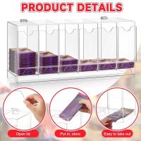 China 6-Grid Acrylic Pokémon Booster Pack Display Rack, Trading Card Booster Storage Organizer with Dust Cover Lid, TCG Card Separate Display Case for sale