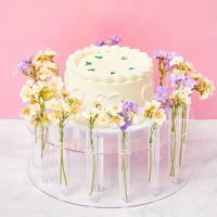 China Acrylic cake stand, glass flower vases, transparent round test tube flower rack, dessert display stand for weddings and parties for sale