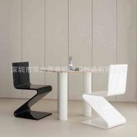 China Dark Tea Z-Shaped Acrylic Dining Chair for Living Room, Light Luxury Backrest Acrylic Furniture for Internet-Famous Restaurants and Hotels for sale
