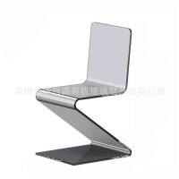 China Dark Tea Z-Shaped Acrylic Dining Chair for Living Room, Light Luxury Backrest Acrylic Furniture for Internet-Famous Restaurants and Hotels for sale
