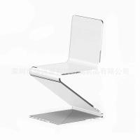 China Dark Tea Z-Shaped Acrylic Dining Chair for Living Room, Light Luxury Backrest Acrylic Furniture for Internet-Famous Restaurants and Hotels for sale