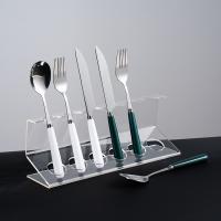 China 6 Slots Clear Acrylic Cutlery Display Stand, Countertop Silverware Holder Rack for Restaurant Tableware, Flatware Spoon Fork Knife Retail Display Organizer for sale