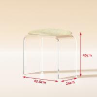 China Iridescent Rainbow Acrylic Round Side Table, Transparent Holographic Accent End Table with 3 Triangle Legs, Modern Aesthetic Coffee Table for Bedroom Salon Decor for sale