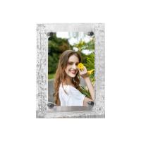 China Textured Water Ripple Acrylic Magnetic Photo Frame, Clear Ice Pattern Floating Picture Frame for Desk Tabletop Display for sale