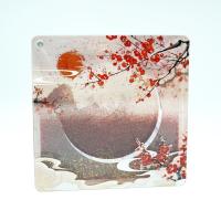 China Textured Water Ripple Acrylic Magnetic Photo Frame, Clear Ice Pattern Floating Picture Frame for Desk Tabletop Display for sale