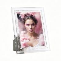 China Wavy Scalloped Edge Acrylic Magnetic Photo Frame, Double Sided Floating Clear Picture Frame, Horizontal & Vertical Tabletop Display Frame for Family Wedding Photos for sale