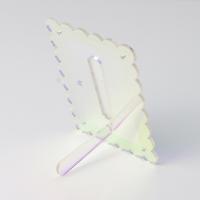 China Colorful Wavy Acrylic Photo Frame Stand, Transparent Magnetic Decorative Frame for Displaying Polaroid Photos and Postcards for sale